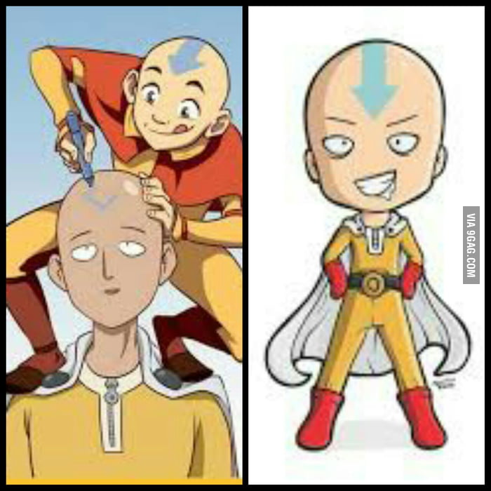 Auntie mistook Saitama for Aang without his blue arrow LOL - 9GAG