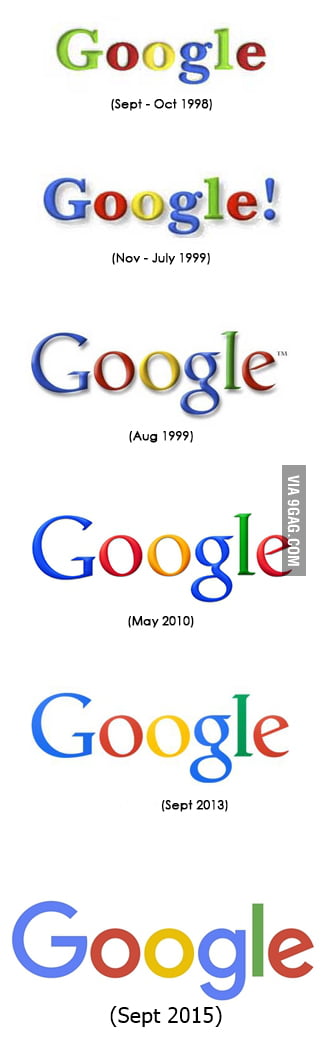 Evolution of google logos - 9GAG