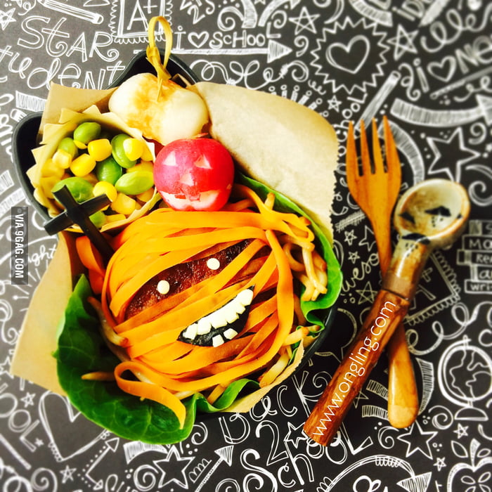 Mummy Hamburger Halloween Bento - 9GAG