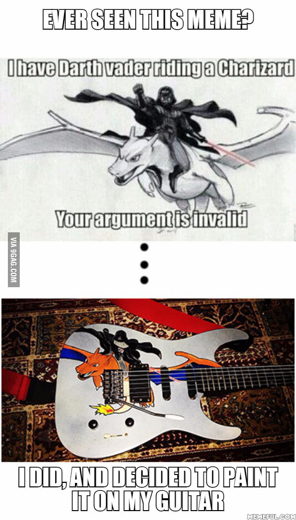 Darth Vader riding a Charizard....on a guitar :) - 9GAG