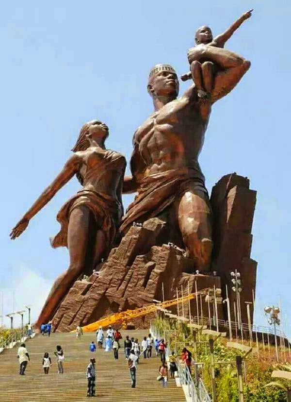 The African Renaissance Monument in Dakar, Senegal. It's made of bronze ...