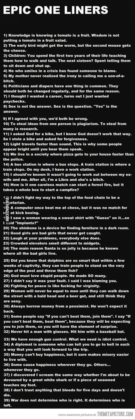 Epic one liners - 9GAG