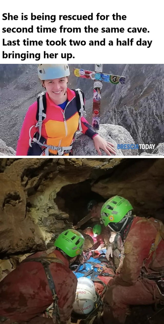 Ottavia Piana. Right now 100 men working on saving her...again - 9GAG