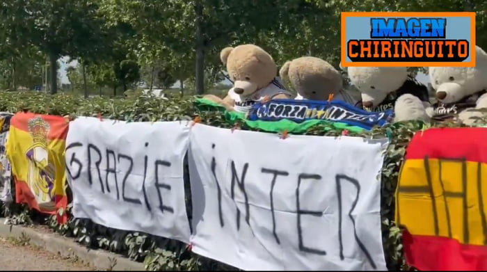 : Real Madrid fans have put up banners of “Grazie Inter” outside the ...