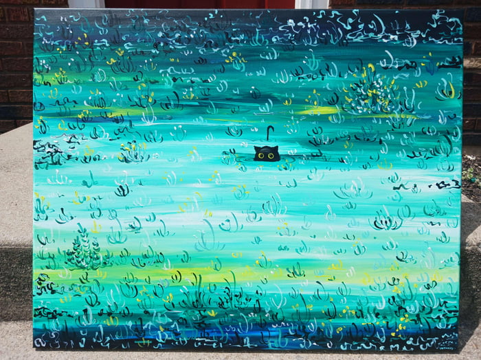 Cat Dip, Acrylics - 9GAG