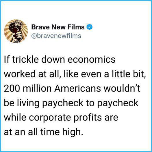 Trickle-down economics just got buried six feet under. - 9GAG