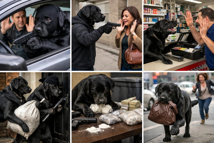 I asked ChatGPT for pictures of dogs committing crimes - 9GAG