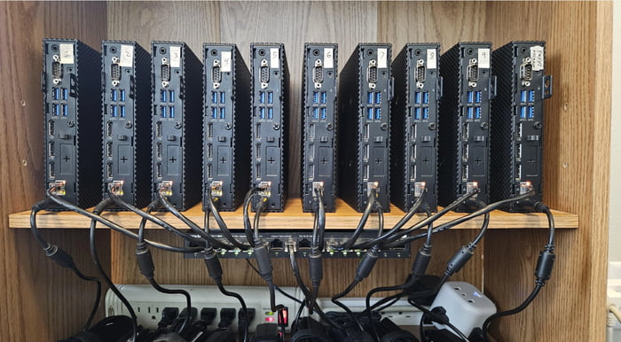 10x mini pc cluster (Not mine). Can I use a similar setup for video ...