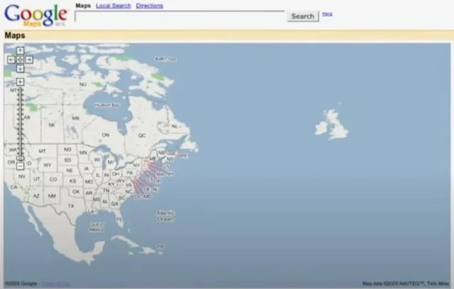 This is what Google Maps looked like on launch day in 2005 - 9GAG