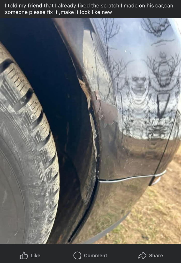 The reflections of the trees makes a near perfect clown face - 9GAG