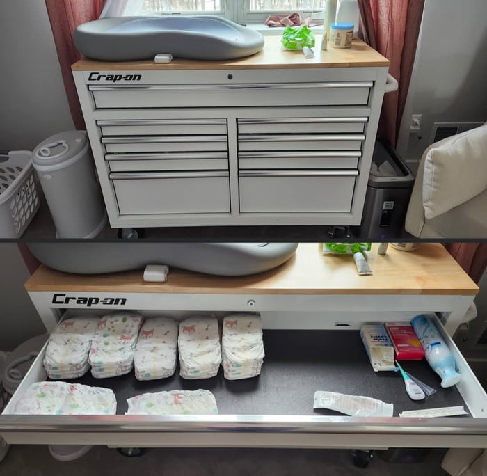 Bought a Yukon toolbox for the kids changing table. Custom labeled as ...