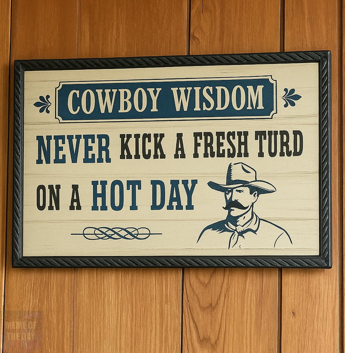 Solid advice from the Wild West. - 9GAG
