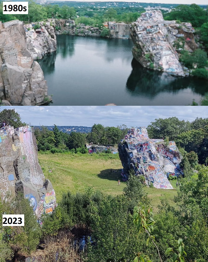 Quincy Quarries, a former popular cliff diving spot in Massachusetts - 9GAG