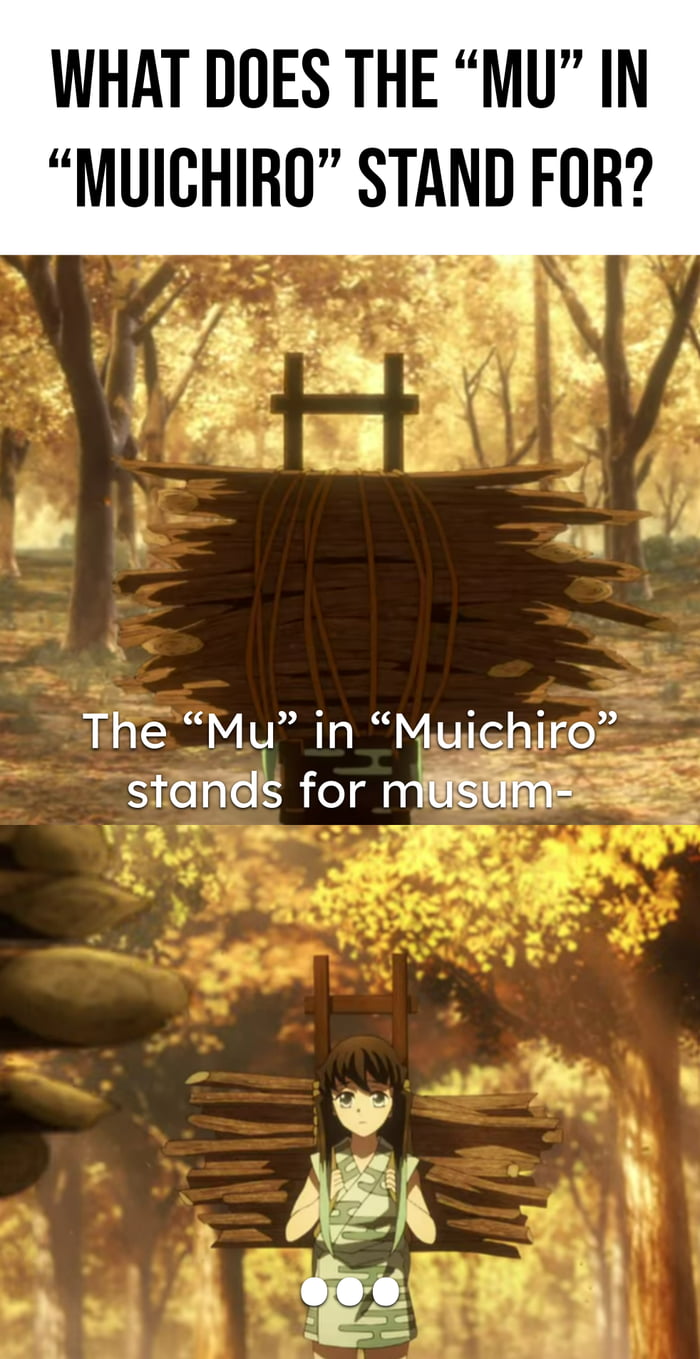 Wrong Answers Only: What does the "Mu" in "Muchiro" stand for? - 9GAG