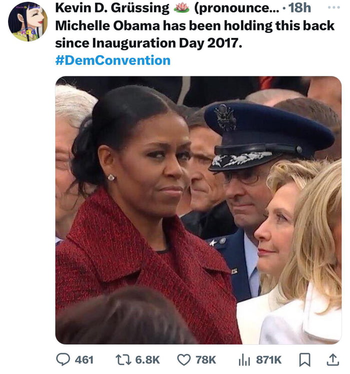 Michelle Obama has been holding this back since Trump’s Inauguration in 2017! - 9GAG