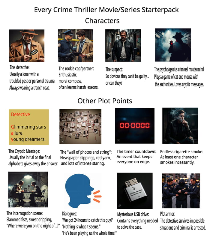 Every Crime Thriller Movie/Series Starterpack - 9GAG