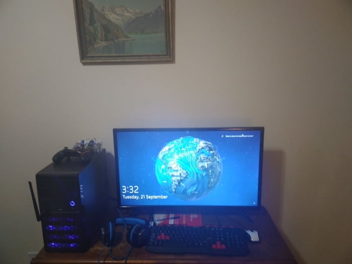 My PC setup, it ain't much but it's mines. - 9GAG
