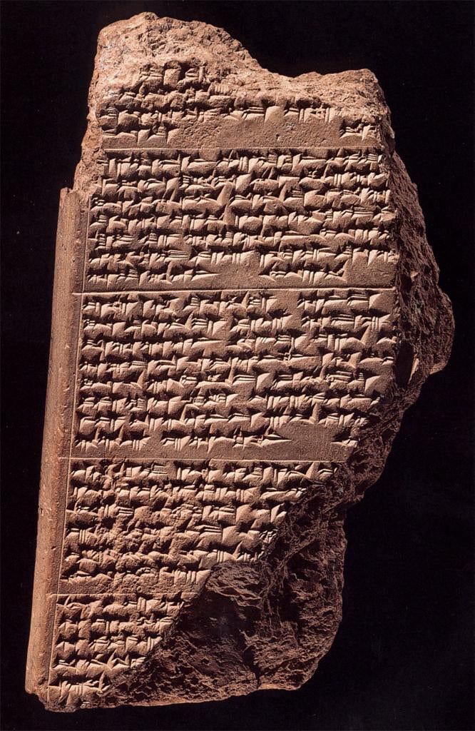 A cuneiform tablet of the Epic of Gilgamesh, Mesopotamia 2100-1200 BC ...