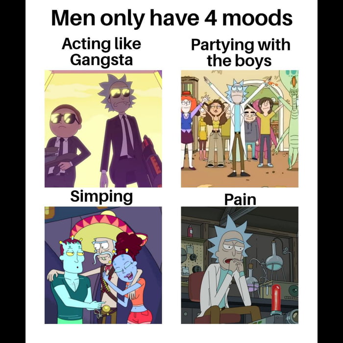 Men only have 4 moods - 9GAG