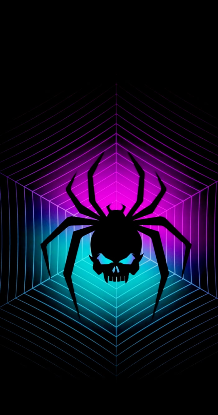 Neon Spider Web & Spider (1410x2670) - 9GAG