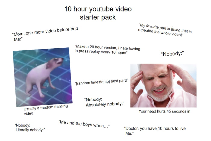 10 hour YouTube video starter pack - 9GAG