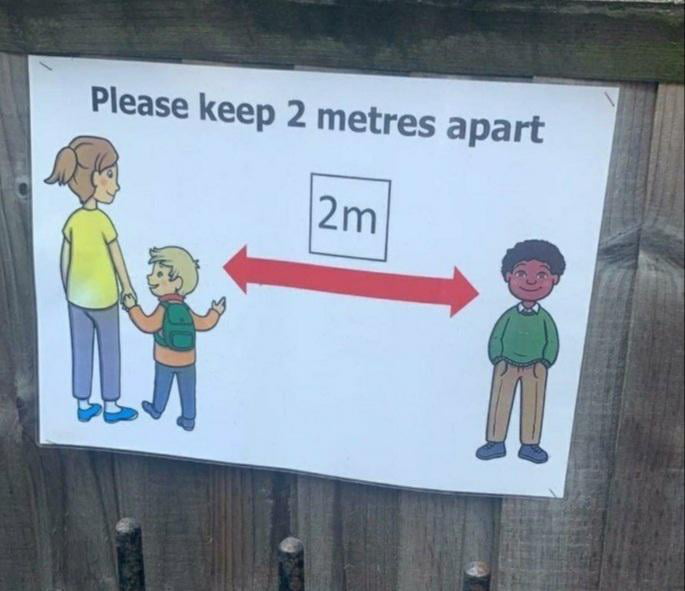Keep two meters apart from black children - 9GAG