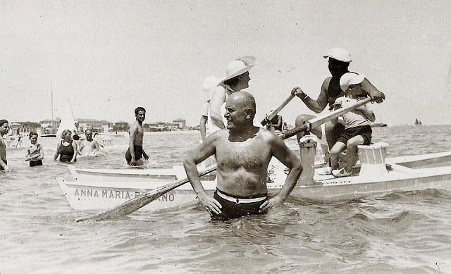 Benito Mussolini on the beach at Riccione, Italy, 1932 . - 9GAG