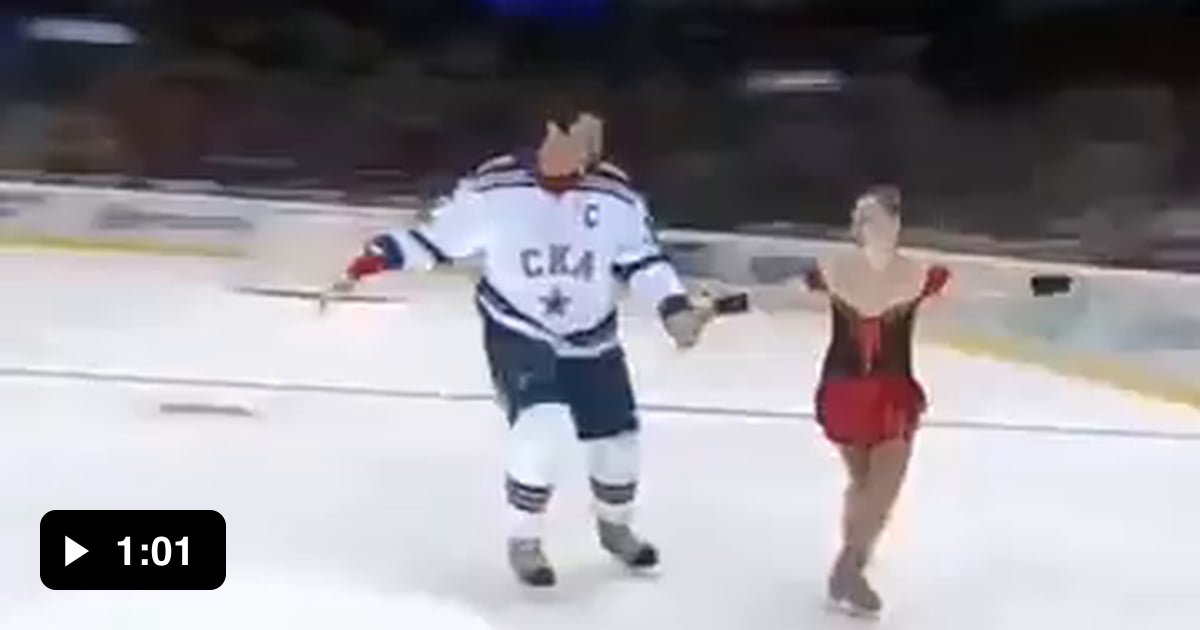 Hockey players and figure skaters dancing on ice - 9GAG