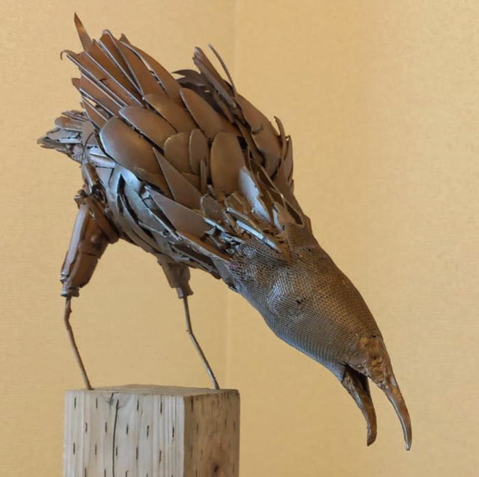 Crow made from discarded household plastics - 9GAG