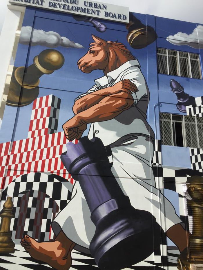 44th Chess Olympiad Mural Painting of thambi at Chennai,Tn. - 9GAG