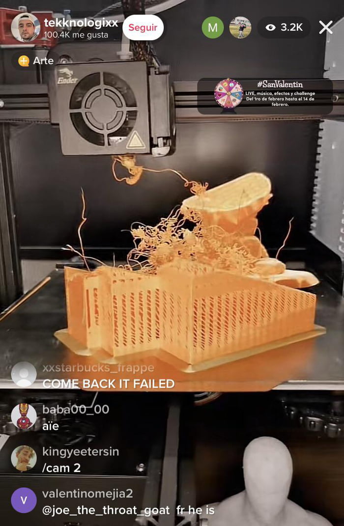 Guy live streaming his 3D printer is gonna be disappointed when he wakes up - 9GAG