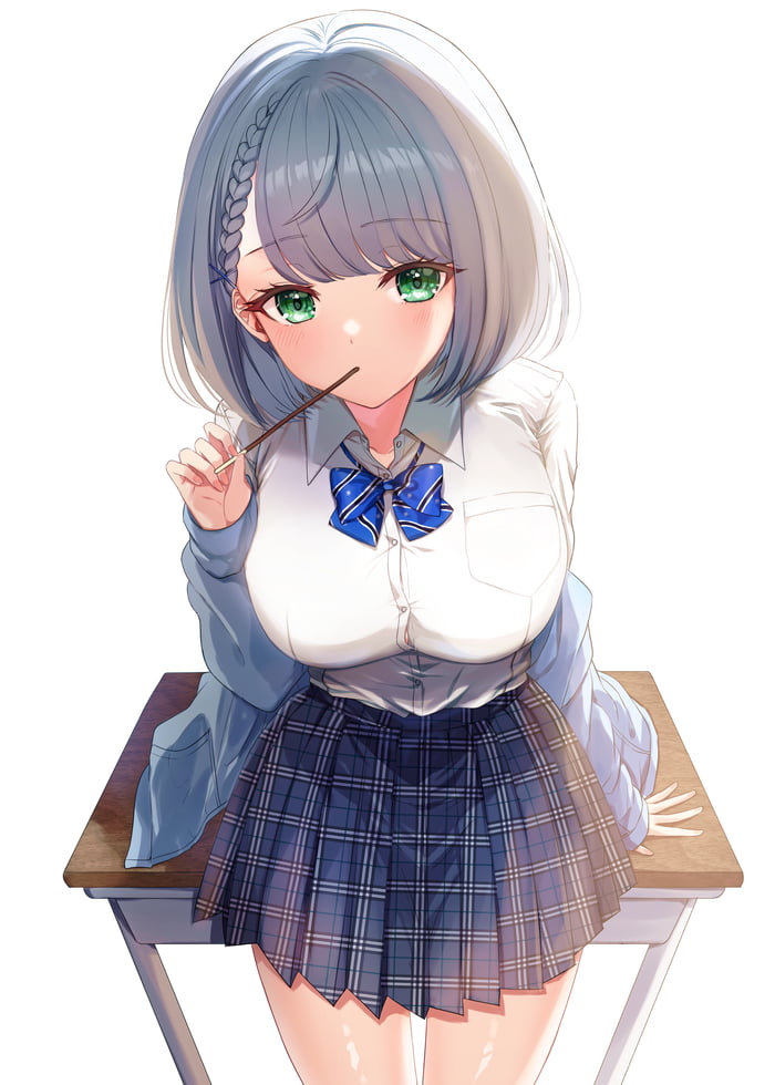 Shirogane Noel eating a Pocky (by ineka) - 9GAG