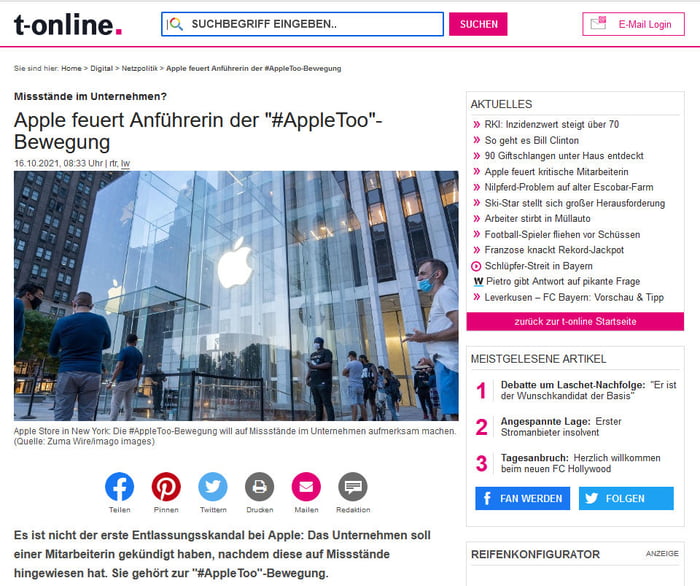 It's not the first layoff scandal at Apple: "Apple fires leader of the ...