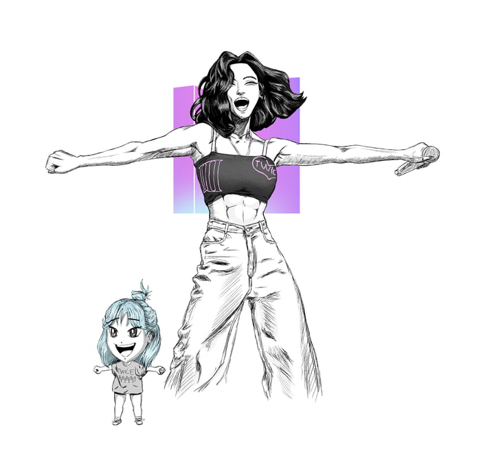 Muscle God Jihyo & Chibi Jungers from the Oakland show - 9GAG