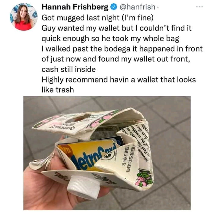Wallet that looks like trash. - 9GAG