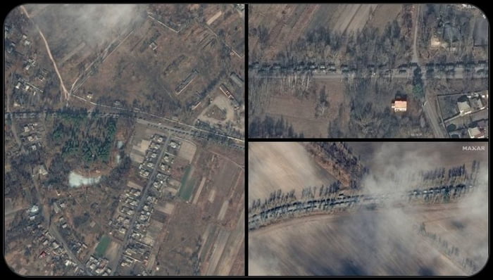 Satellite images show a large deployment of Russian military equipment ...