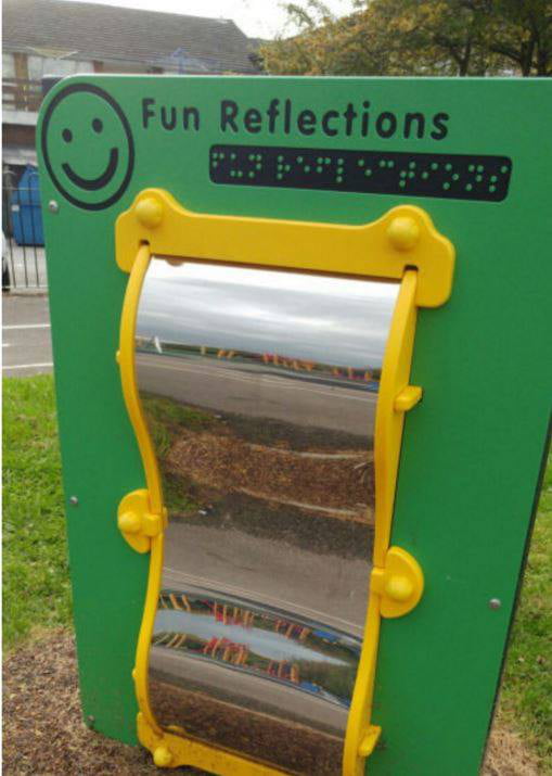 Why Braille on a laughter mirror? - 9GAG