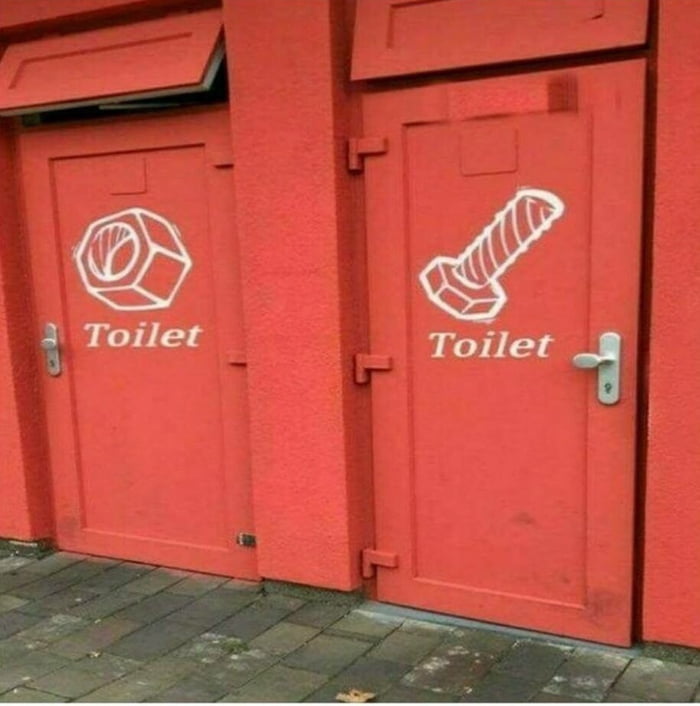 Bathroom sign for mechanics - 9GAG