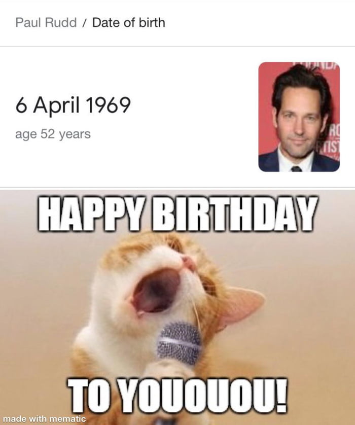 HAPPY BDAY TO PAUL RUDD!!! - 9GAG