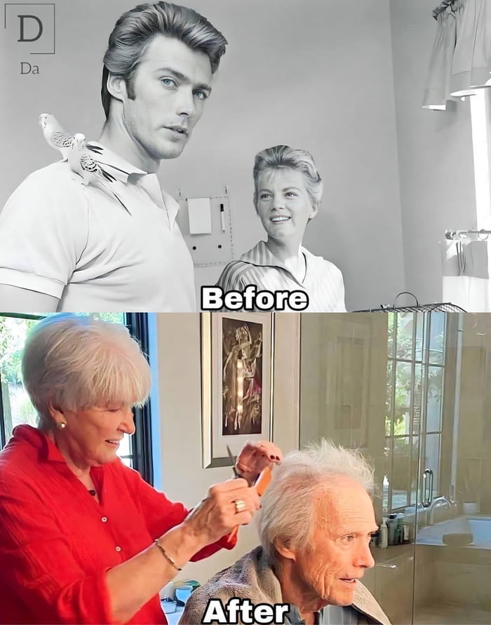 American actor Clint Eastwood and his wife, Maggie Johnson - 9GAG