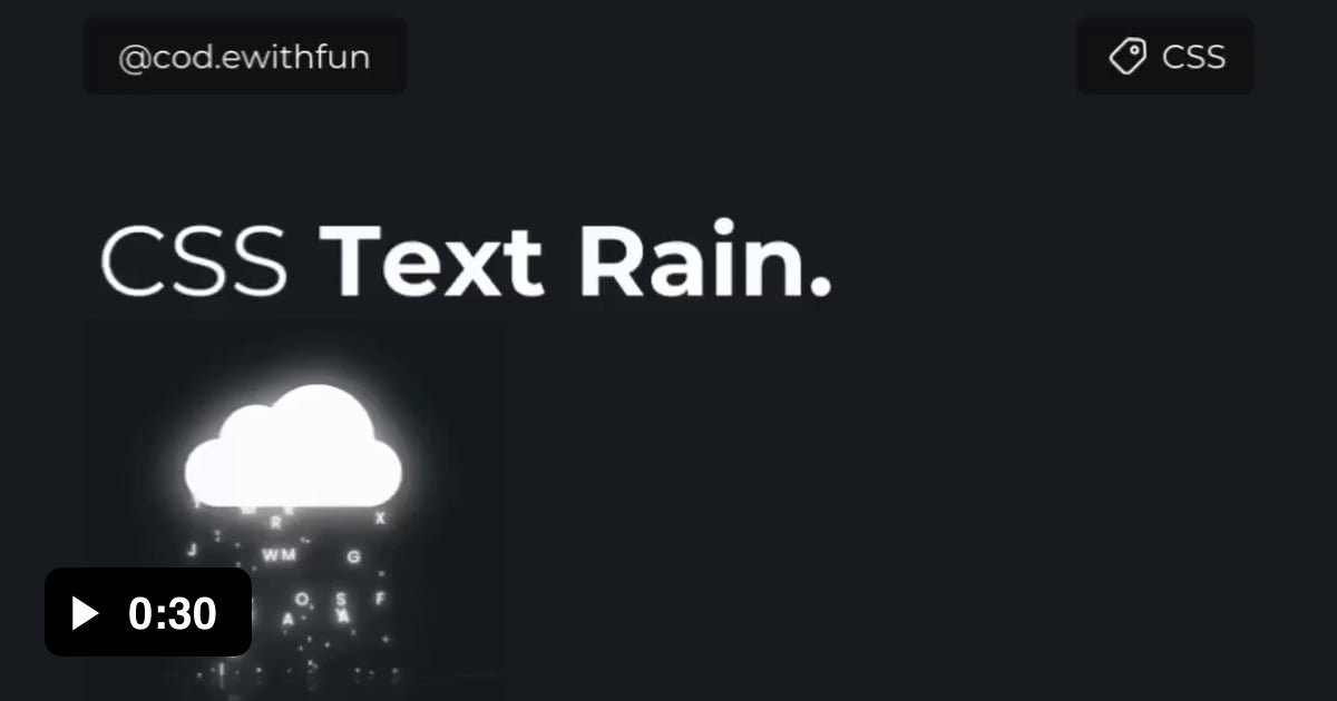 CSS Text Rain Animation - 9GAG