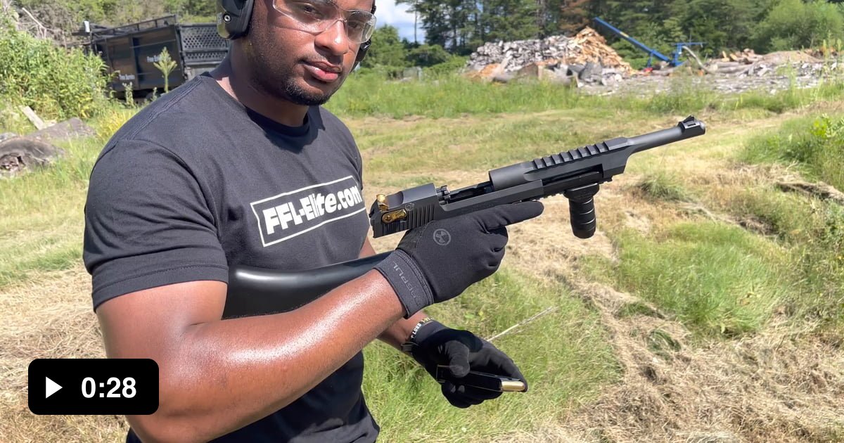 For all you gun nuts out there, here is a full auto 50cal Desert Eagle carbine (YT: Mr. Wilk) - 9GAG