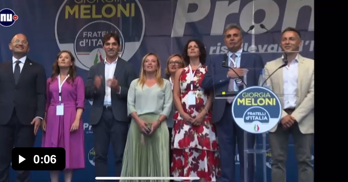 Does anyone know why georgia meloni acts weirdly corrected here? - 9GAG