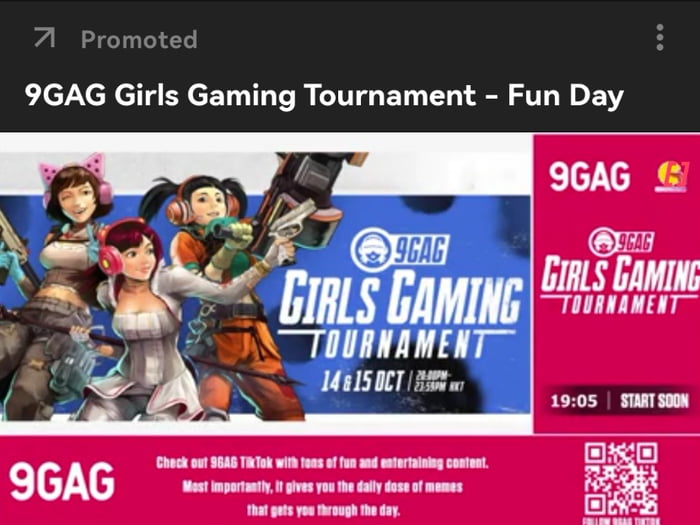 Why does 9gag do girls tournaments every week but never doe one for everyone or men? - 9GAG