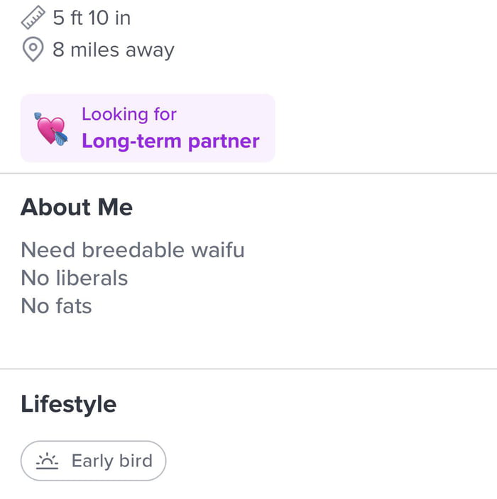 “Breedable waifu” is the grossest phrase I’ve seen in a bio - 9GAG