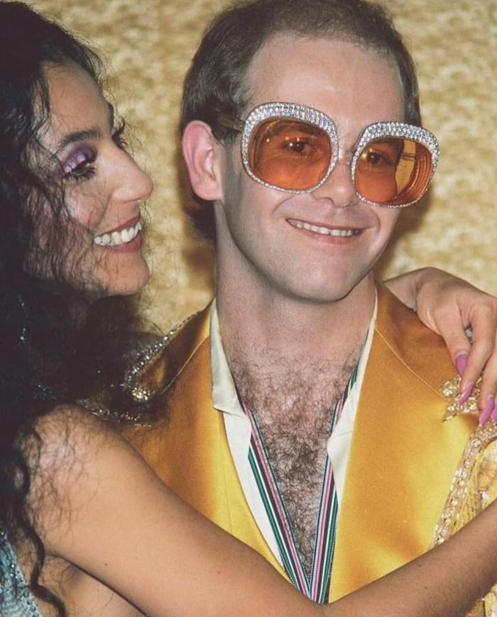 Elton John & Cher. 1975 - 9GAG