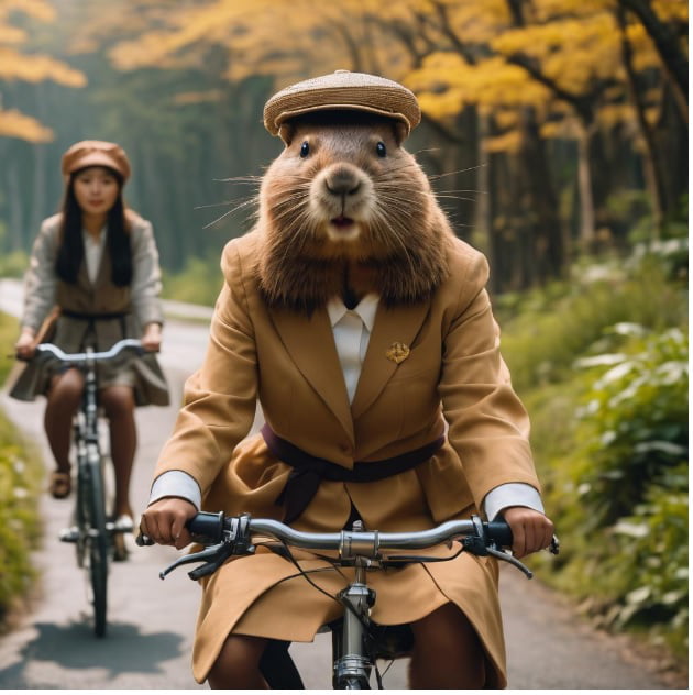 Enough of the jokes, Bobr went to work with trees (AI generated photo) - 9GAG