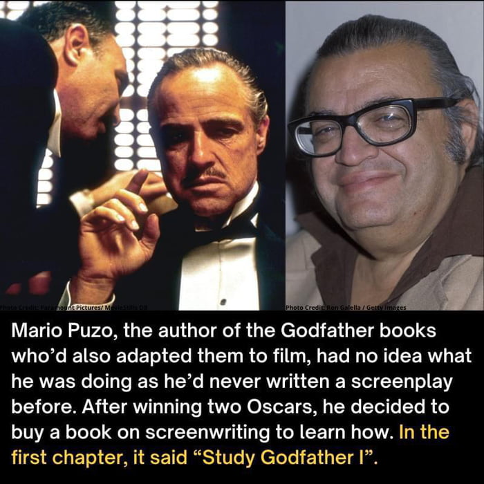 Mario Puzo - When the student is already the master! - 9GAG