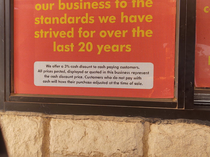 Chicken Express shows the "cash discount" price on menus instead of the ...