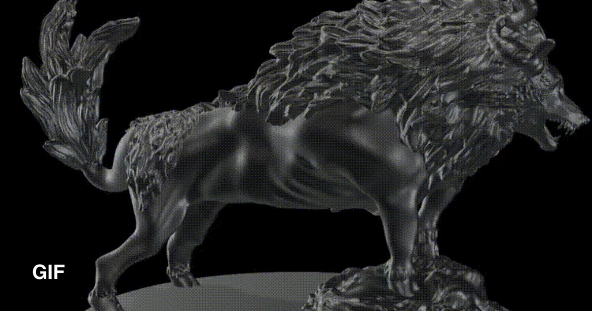 Slavic Monster - Mamon, wolfs head, demon antlers, bull body, lions ...